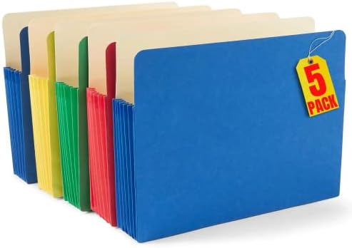 Amazon.com : 1InTheOffice File Jackets Letter Size, Expanding File ...