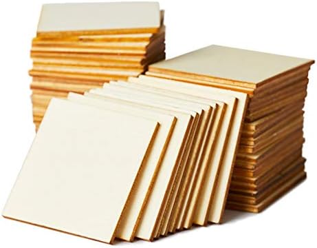 Amazon.com: 60 Pieces 2x2 Wood Squares for DIY Crafts, Unfinished ...