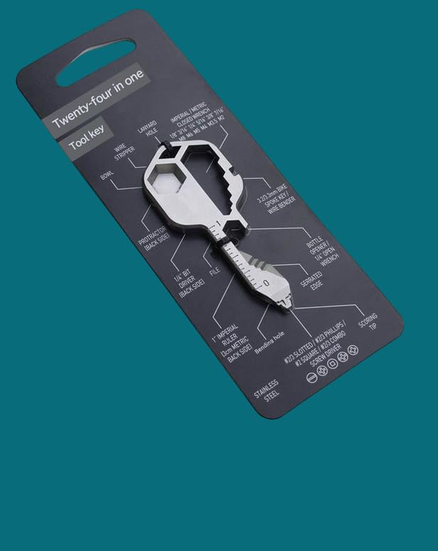 e-INFINITY 24 in 1 Stainless Steel Mini Multifunctional Key chain ...