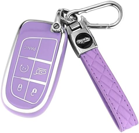Amazon.com: Simocky Key Fob Cover with Diamond Keychain, Car Key Shell ...