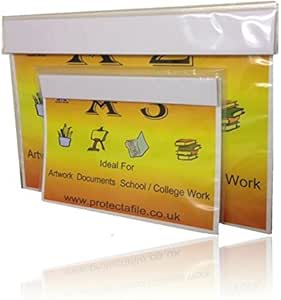 PROTECTAFILE A1 Clear Foolscap Art Portfolio Folio Folder Flat Carry ...
