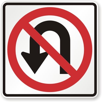Amazon.com: SmartSign "No U Turn" MUTCD Compliant Sign | 12" x 12" 3M ...