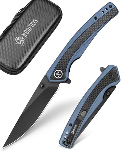 NedFoss DOLPHIN Klappmesser, Taschenmesser scharf, EDC Messer mit G10 ...