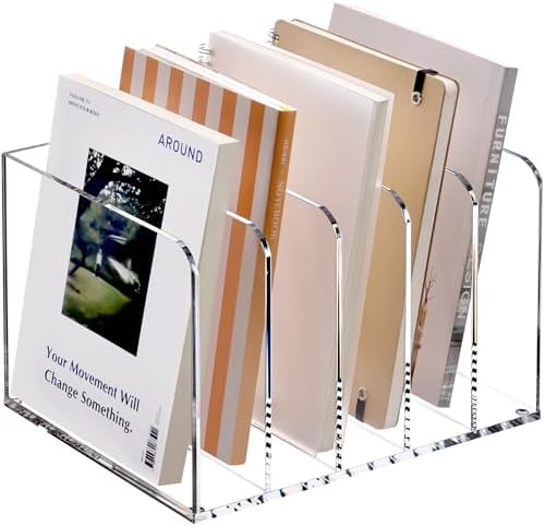 Amazon.com: SANRUI Clear Acrylic Magazine File Holder Desk Organizer ...