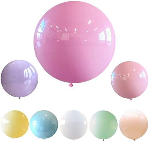 8pcs 36inch Large Pastel Balloons - Big Round Latex Giant Balloons for ...
