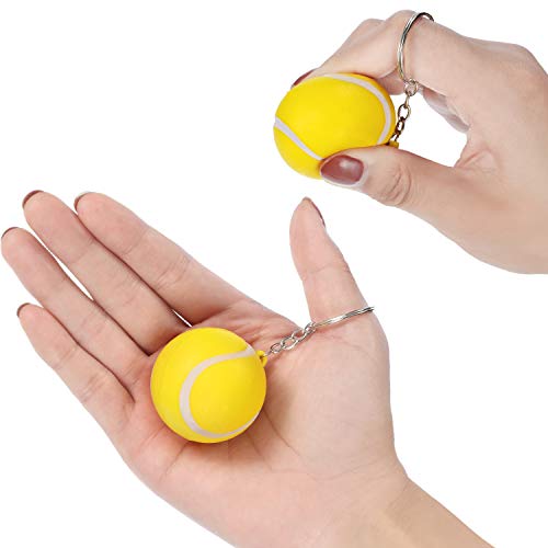 20 Pack Tennis Ball Yellow Keychains for Party Favors, School Carnival ...