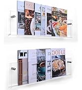Amazon.com: XOHYW 2 Pack Clear Acrylic Magazine Holder, Wall Mount ...