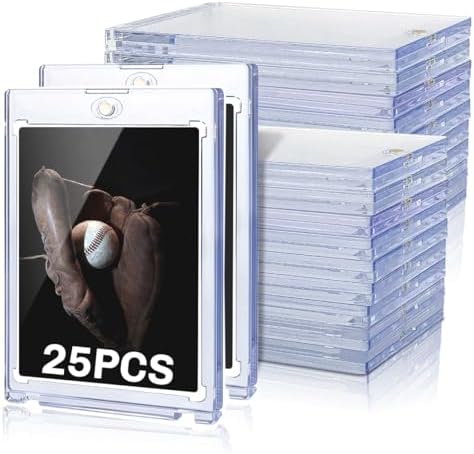 25 Pack Magnetic Card Holder – Card Protector Sleeves for Trading Cards ...