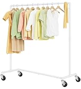 Amazon.com: Tajsoon Heavy Duty Clothes Rack with Shelf and Hooks ...