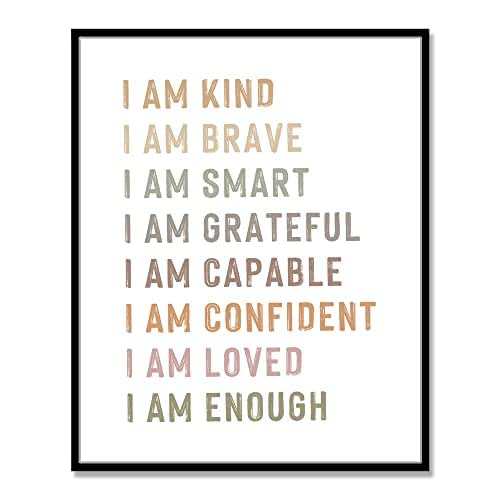 Amazon.com: Affirmations Art Print for Kids, Classroom Wall Art, I am ...