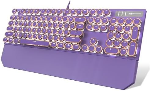 Amazon.com: MageGee Typewriter Mechanical Gaming Keyboard, Retro Purple ...