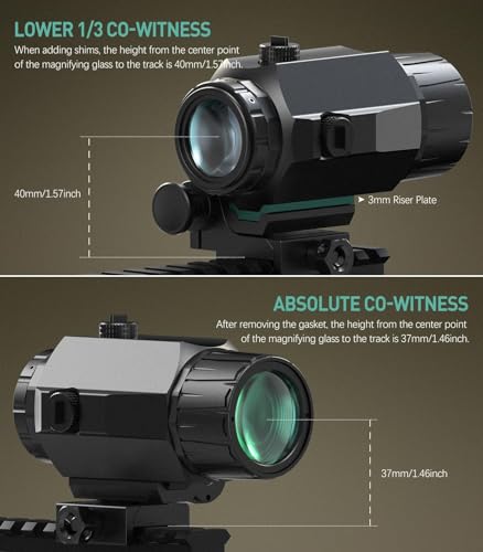 Feyachi M38 5X Red Dot Magnifier with Flip to Side Mount Rifle Scope ...