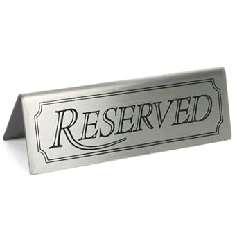 Reserved Sign | Stainless steel restaurant table signs | Reserved tent ...