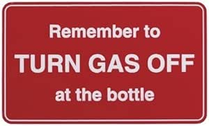 Amazon.com : Adhesive Turn Off Gas Sign 100x60mm : Office Products