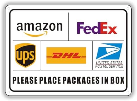 Amazon.com : Felexdo Please Place Packages in Box Sign, 10" x 7" PVC ...