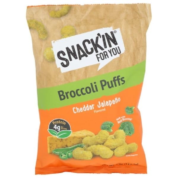 Amazon.com: Snackin Veggie, Cheddar Jalapeno Broccoli Puffs, 4 Ounce