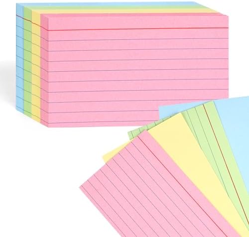 Amazon.com : HIBOX 140PCS Index Cards, Colorful Ruled Notecards Flash ...