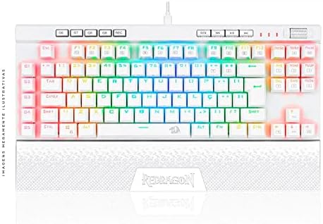 TECLADO MECANICO GAMER MAGIC-WAND MINI PRO RGB BRANCO, PRETO E VERMELHO ...