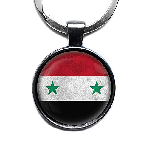 Syria Syrian Flag Syrien Syrische Flagge Keychain Silber ...
