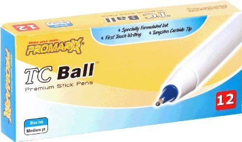 Promarx TC Ball Medium Stick Pen, 1.0 mm, Blue Ink, 12-Count : Amazon.in