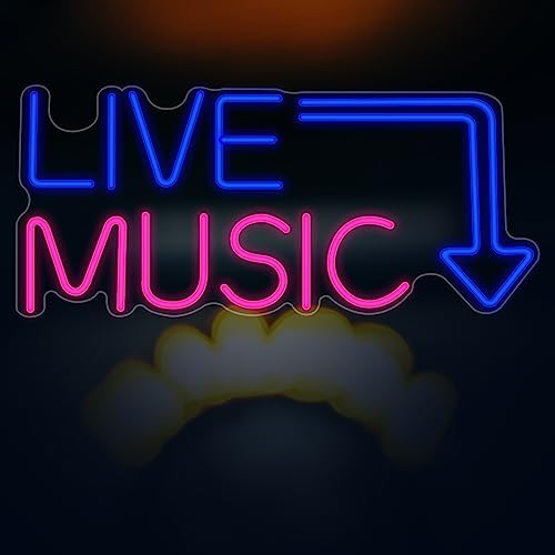 Amazon.com : Music Live Led Neon Signs - Handcrafted Led Signs 17 * 11 ...