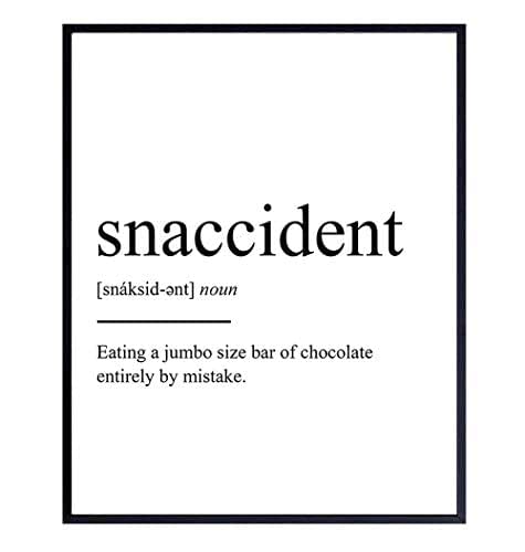 Amazon.com: Snaccident Definition - Unframed Wall Art Print Typography ...