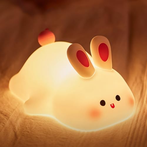 ANGTUO Bunny Night Light, Big Face Rabbit Light, Bunny Lamp Dimmable ...