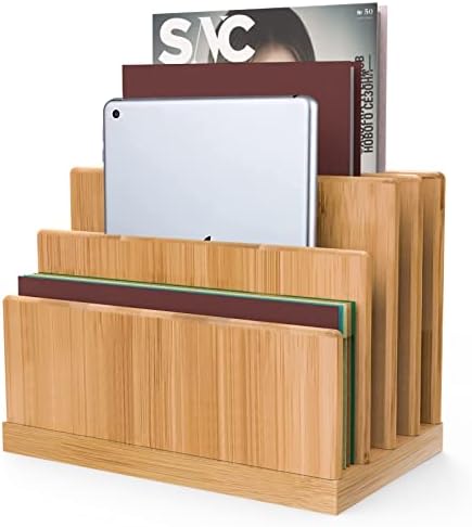 Amazon.com: Purbambo Bamboo Mail Organizer, 4 Slots Desktop Paper Files ...