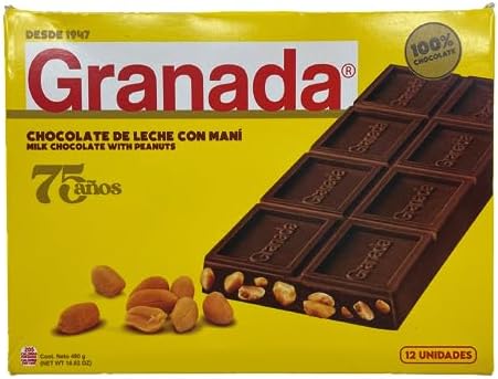 Amazon.com : GRANADA - Milk Chocolate Bar With Peanuts 480G - 100% Real ...
