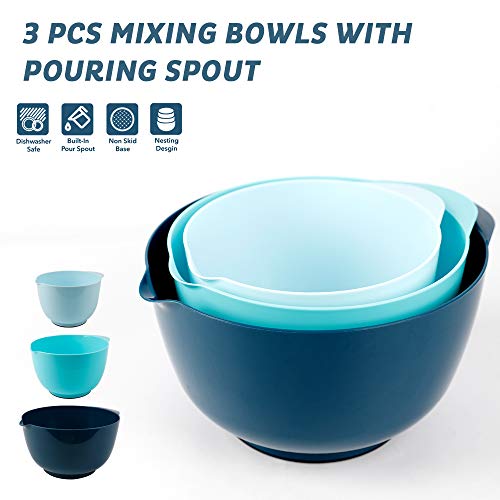Buy BoxedHome Classic Mixing Bowl Set, BPA Free Plastic, Microwave and ...