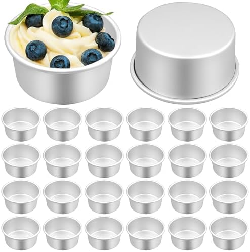 P&P CHEF 4 Inch Small Cake Pan Set of 4, Stainless Steel Baking Round ...