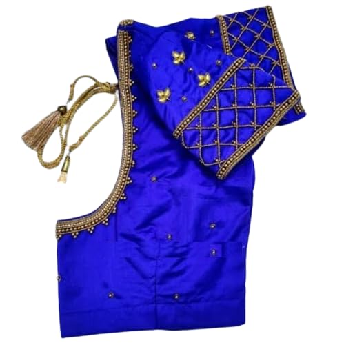 Buy ROYAL BLUE MAGGAM WORK BLOUSE BEST DESIGN BLOUSE - STRICHED at ...