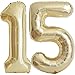 Amazon.com: 15 Balloon Number, 40 Inch Champagne Gold Foil Balloons ...