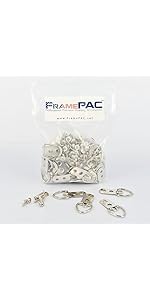 FramePac D Ring Picture Hangers with Screws - 100 Pack - Bulk D Rings ...