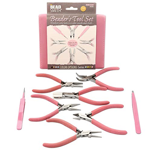 The Beadsmith Fashion Color Plier Set and Clutch, 8-Piece Beader's Tool ...