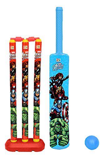 Buy Marvel Avengers Cricket Set with Plastic Ball, Blue Online at Low ...