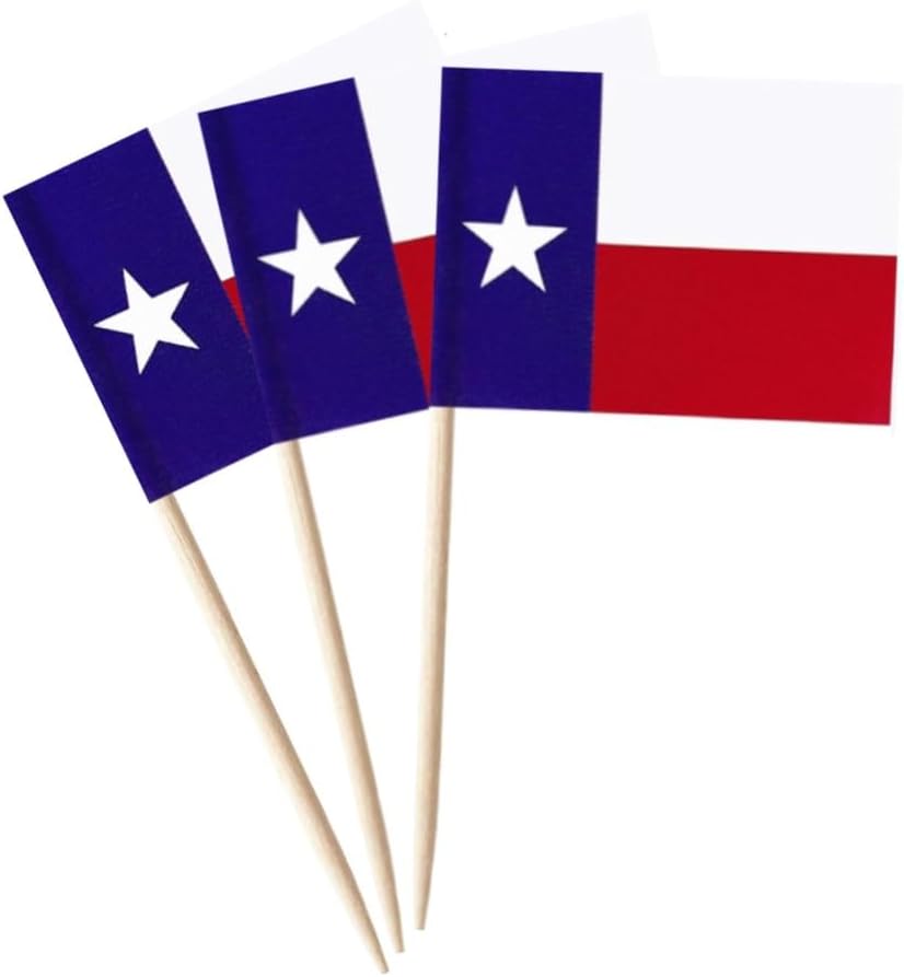 Amazon.com : JAVD 100 Pcs Texas Flag Texas State Toothpick Flags : Home ...