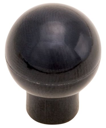 1 1/4 dia., 1/4-20 x 3/8 Brass., Black Phenolic Plastic Ball Knob w ...