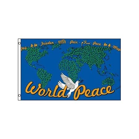 Amazon.com : 3'x5' WORLD PEACE FLAG, map earth globe un united nations ...