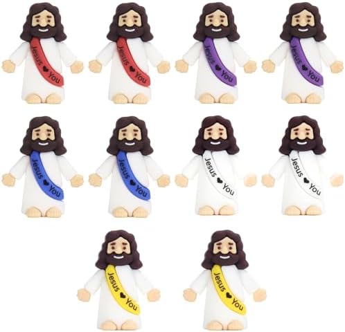 Amazon.com: 10 Pcs Mini Jesus Figurines in Bulk, Little Jesus Figures ...