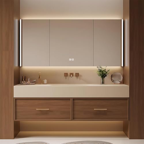 Amazon.com: kmnub 52IN Bathroom Vanity with Sink - Modern Floating ...