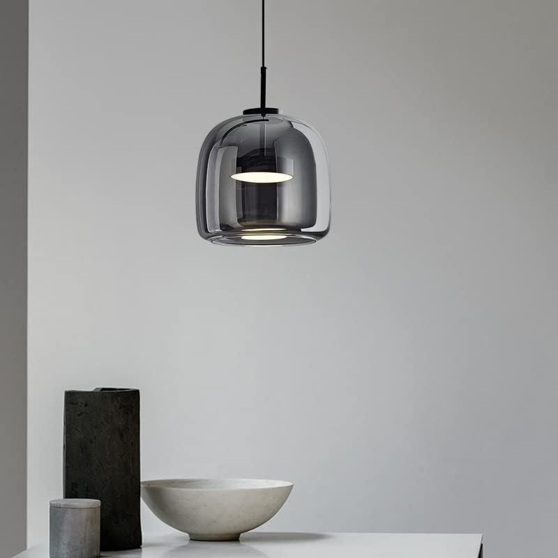 Buy CITRA 1 Light LED Glass Smokey Black Pendant Lamp Ceiling Light ...