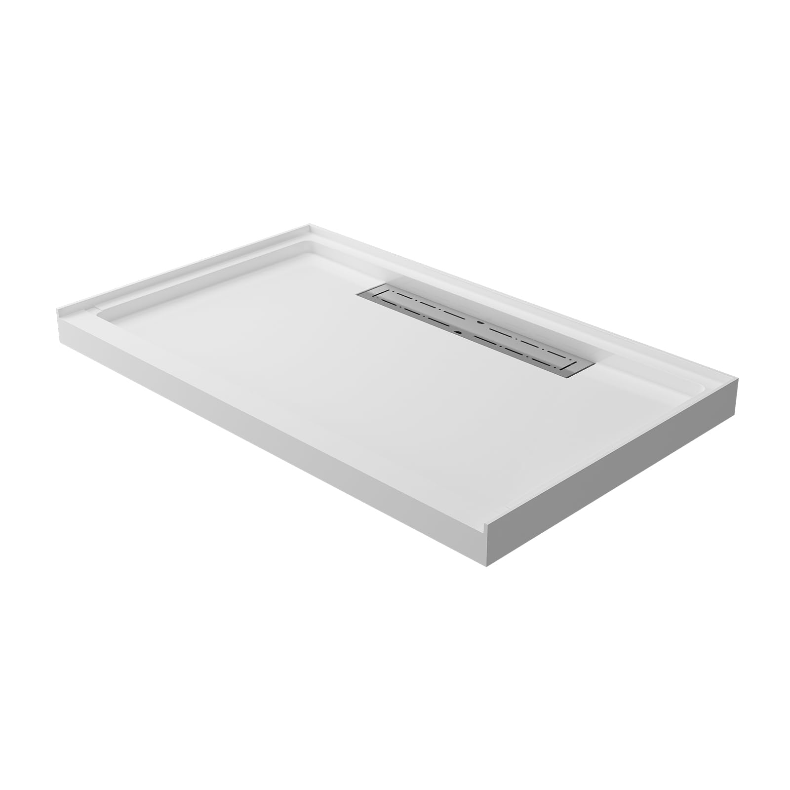 Bathlink Acrylic Shower Base with Left or Right Drain, Single Threshold ...