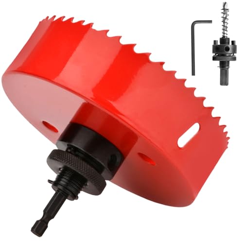 GUOQEE 110mm Hole Saw with Quick Change Arbor, Hole Drilling Cutter HSS ...