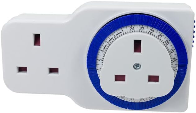 Mr. Gadget's Solutions® 24-Hour Mechanical Segment Timer, 3-Prong Dual Outlet Plug-in Mechanical ...