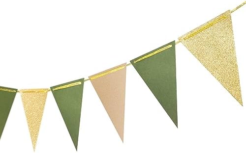 Amazon.com: 32Ft Sage Green Party Decorations Avocado Green Triangle ...