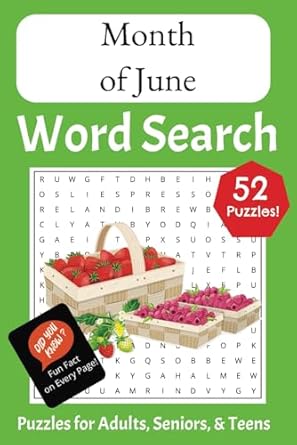 Joyful Month of June Word Search: Puzzles for Adults, Seniors and Teens ...