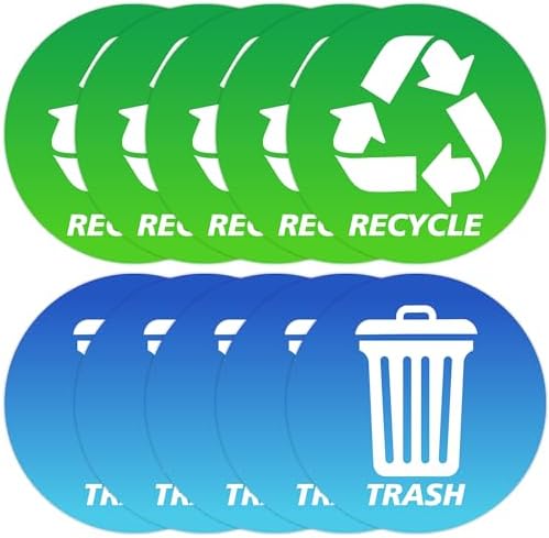 Amazon.com: Conzon Pack of 10 Recycle Stickers for Trash Can, Self ...