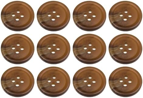 Pack of 6 Blue 20mm Round Faux Horn Sew On Plastic Buttons for Coats ...