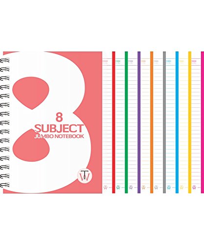 Taj-White Wire-O Notebook A5 (21 * 14.8 cm) - 8 Subject/Single Line Pg ...